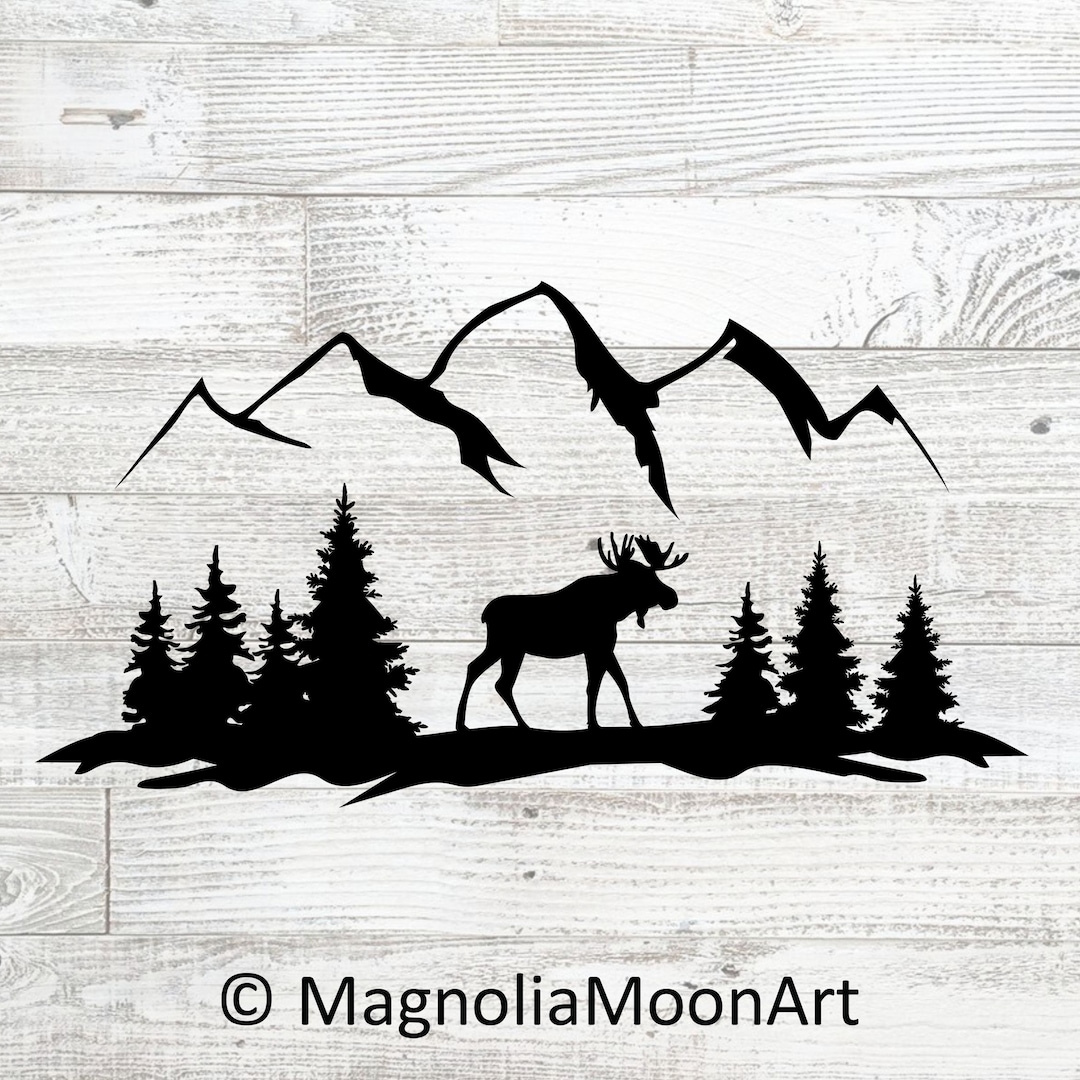 Moose in the Woods Svg, Moose Svg, Forest Svg, Cut File for Cricut, PNG ...