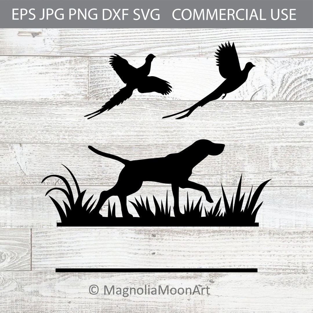 Pheasant Hunting Svg, Dog Hunting Pheasant Svg, Cut File for Cricut ...