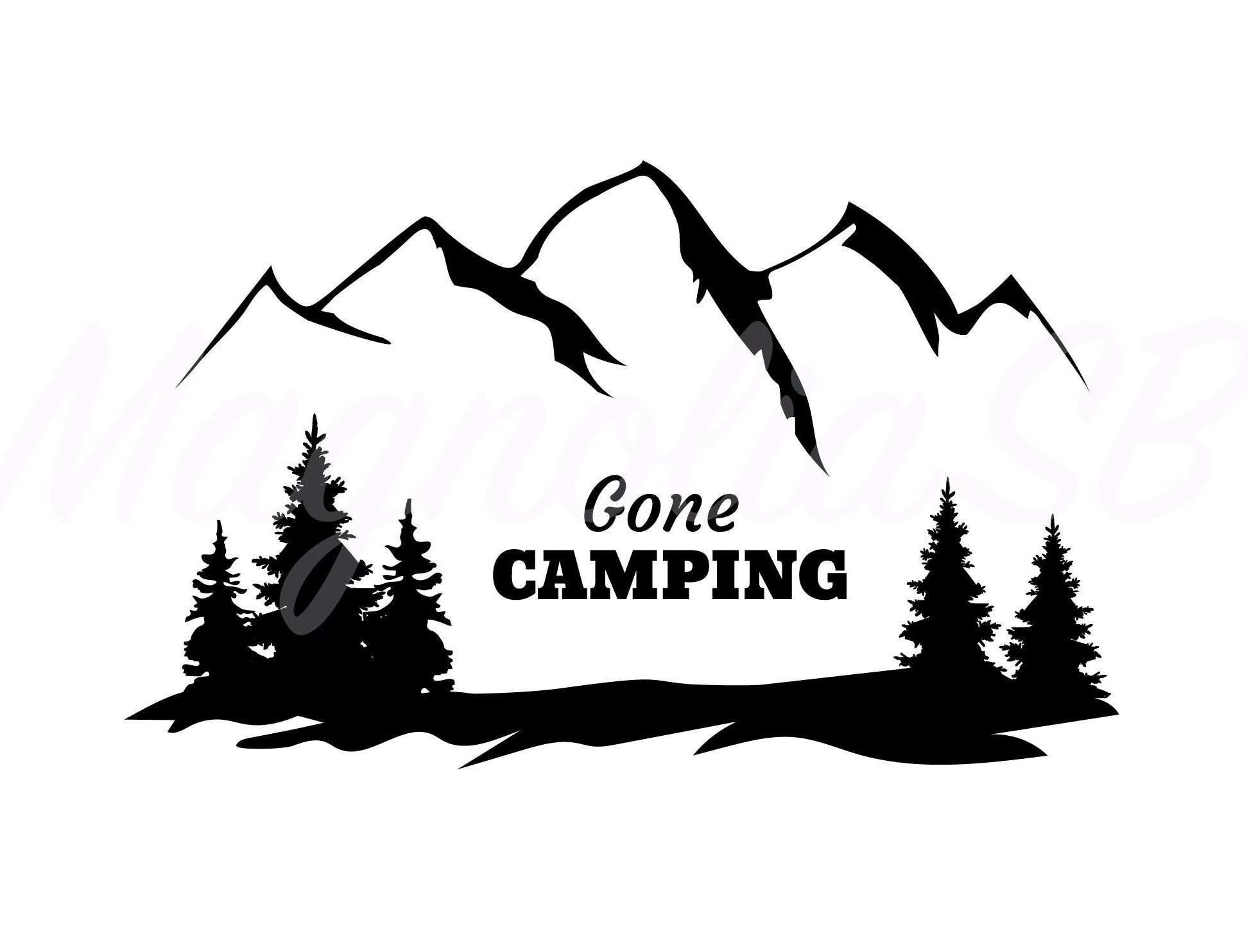 Camping Black And White Clip Art