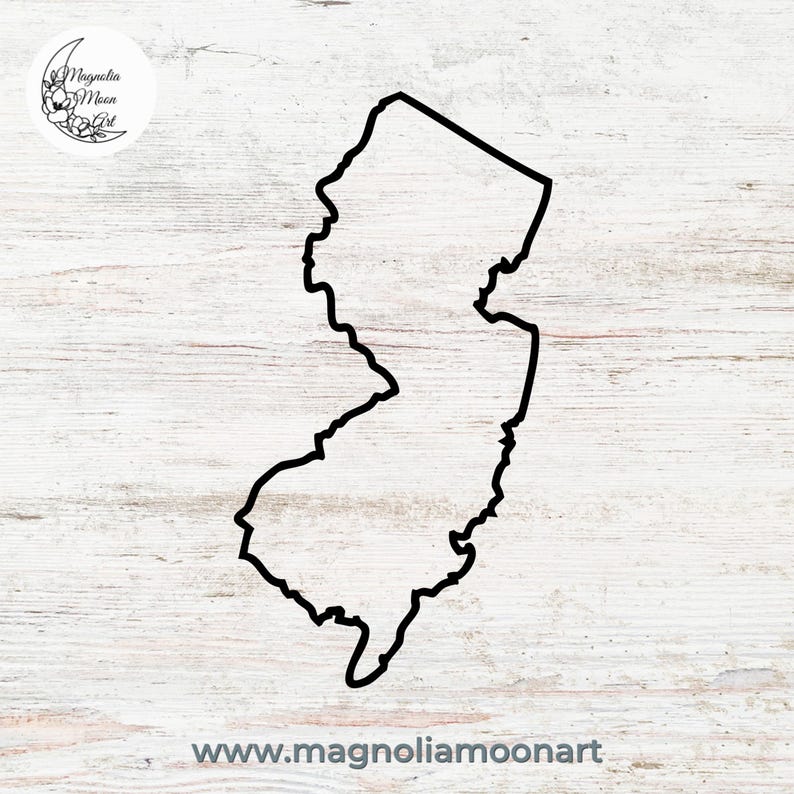 New Jersey Outline SVG: USA State Map Cut File (digital Download) - Etsy