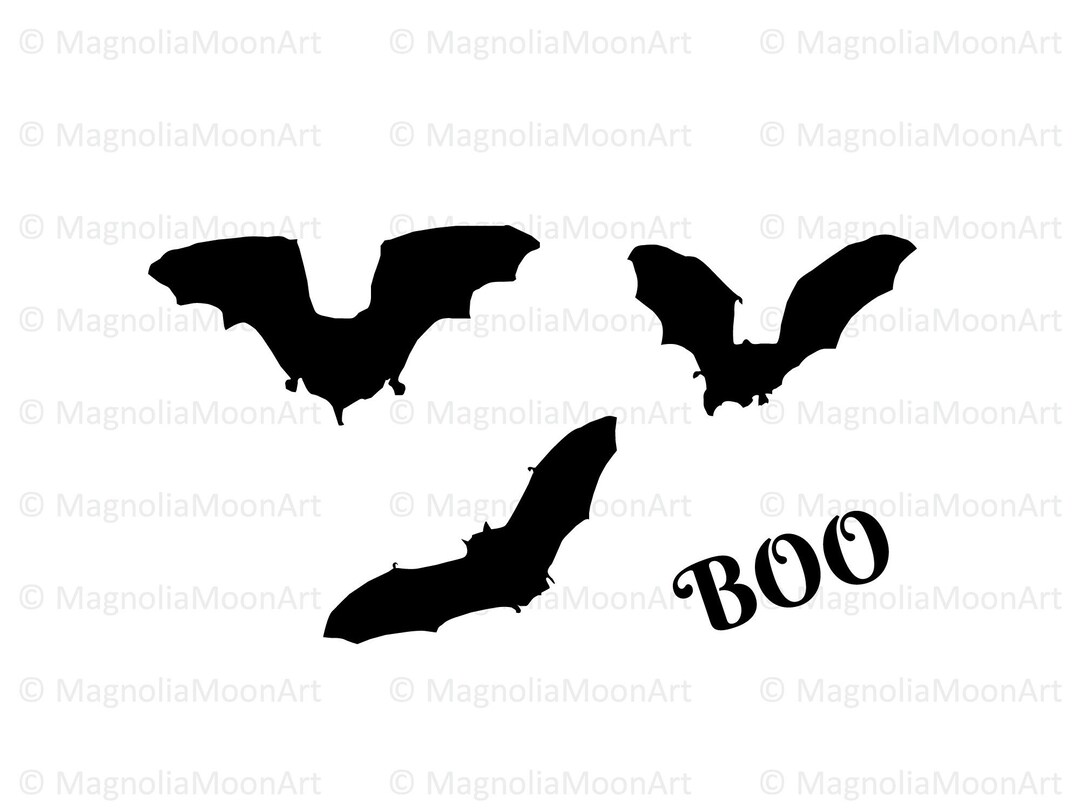 Spooky Halloween Bats Cut File, Flying Bat Vector, Fall Decor, DXF File ...