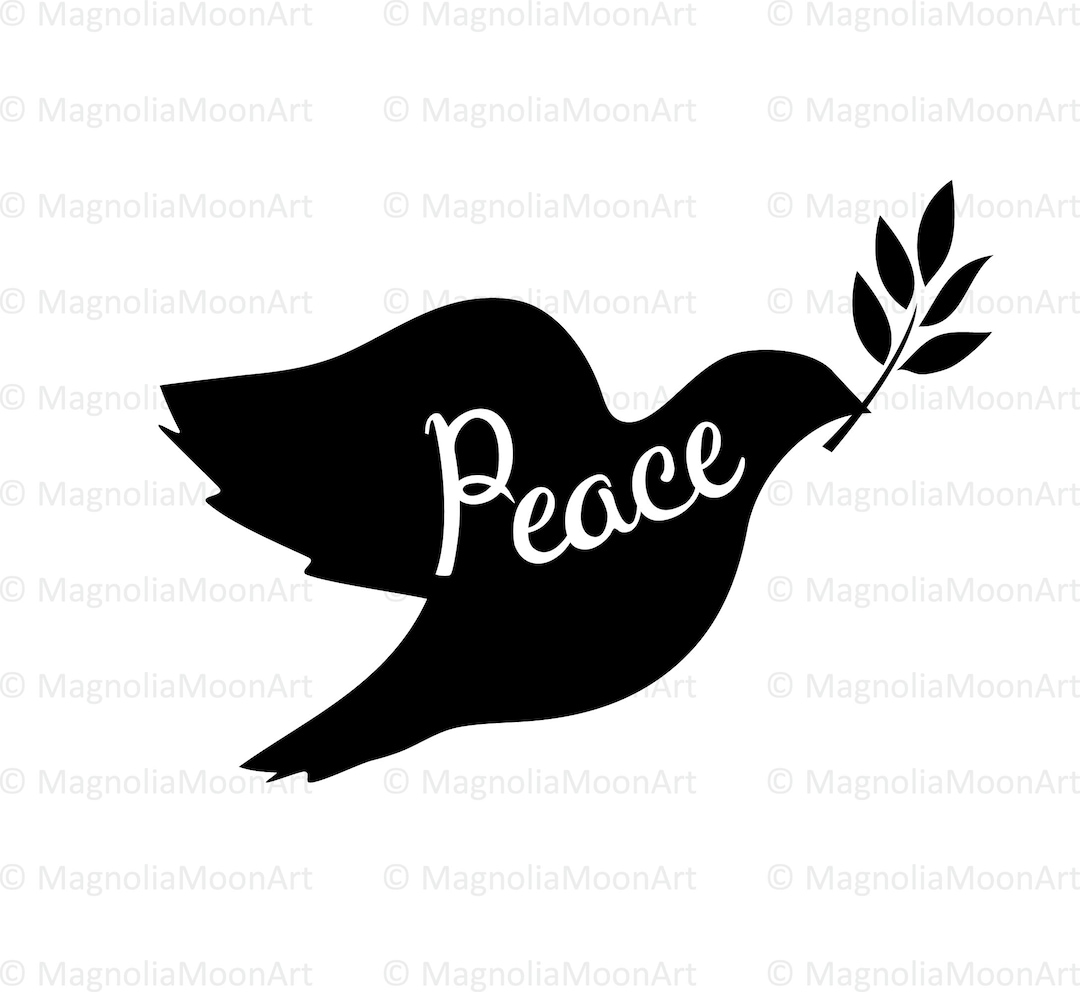 Dove With Olive Branch SVG, DXF, Dove PNG, Clipart, Cutting, Peace ...