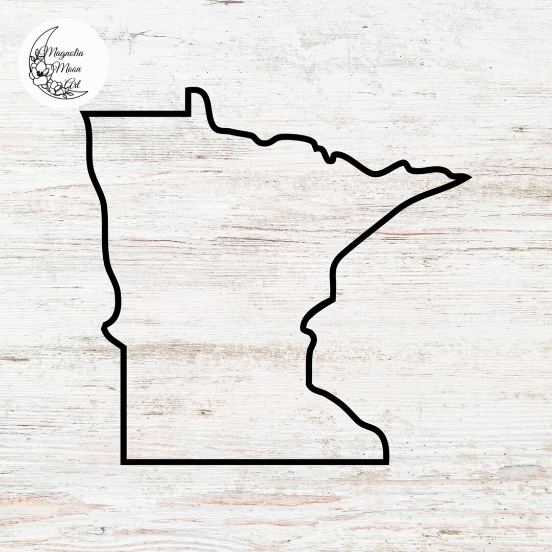 Minnesota Outline SVG: MN State Vector Cut File (digital Download ...