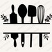 Kitchen Utensils Split Frame SVG: Cooking Decor Cut File (digital ...