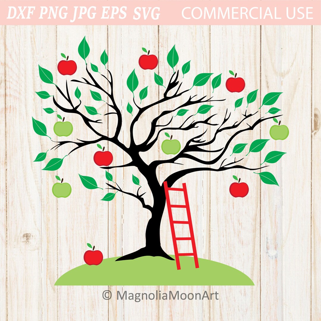 Apple Tree Svg, Ladder Svg, PNG, Cut File for Cricut, Layered SVG ...