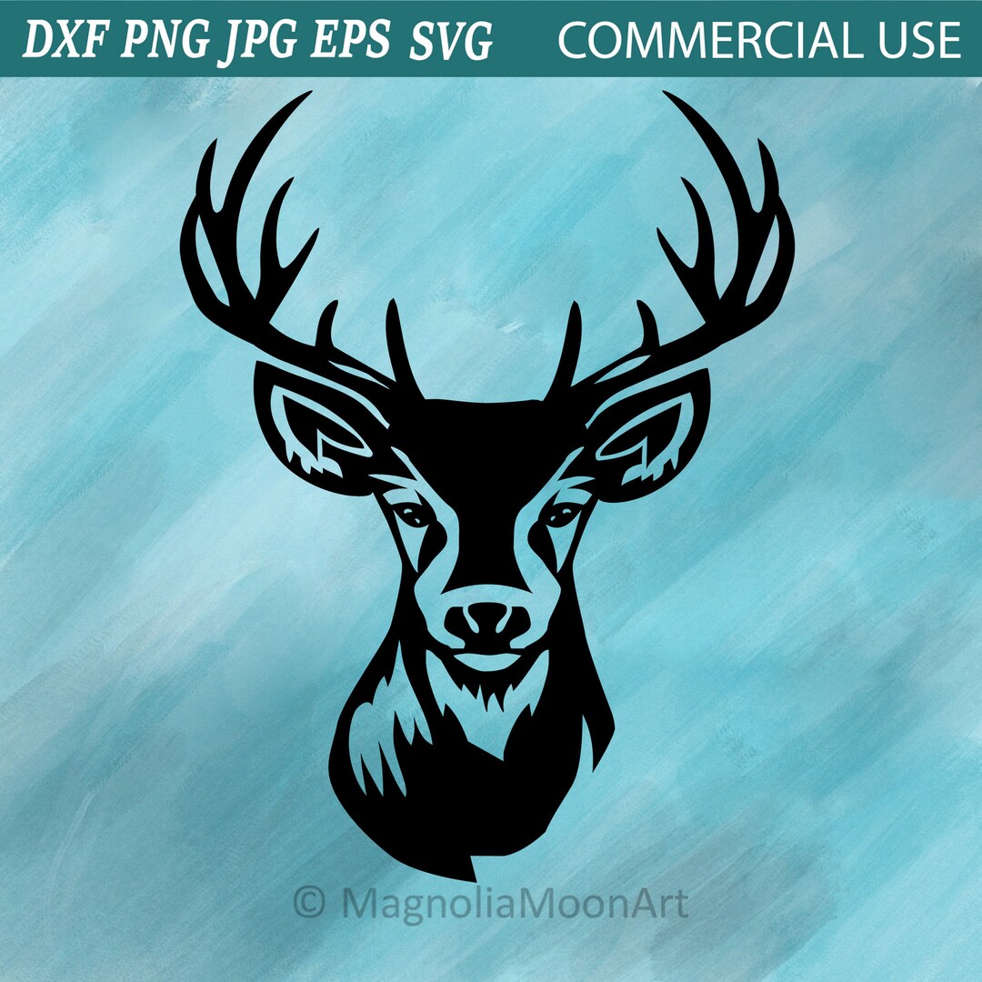 Deer Head Svg, Deer Svg, Cut File for Cricut, PNG, JPG, Shirt Design ...