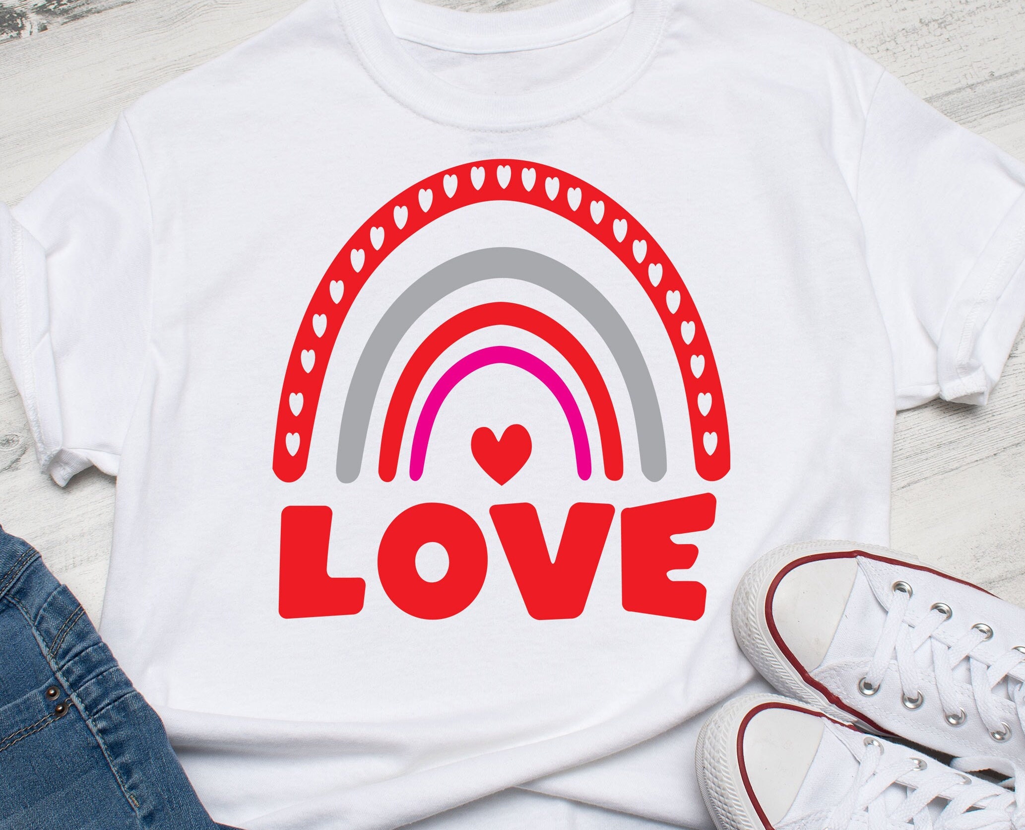 Love Rainbow Svg Valentine Rainbow Svg Cut File for Cricut - Etsy