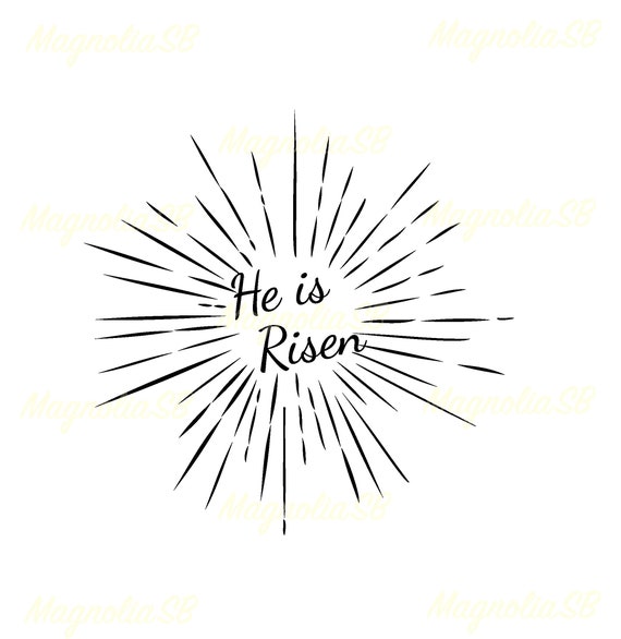 He Is Risen Clip Art Black And White