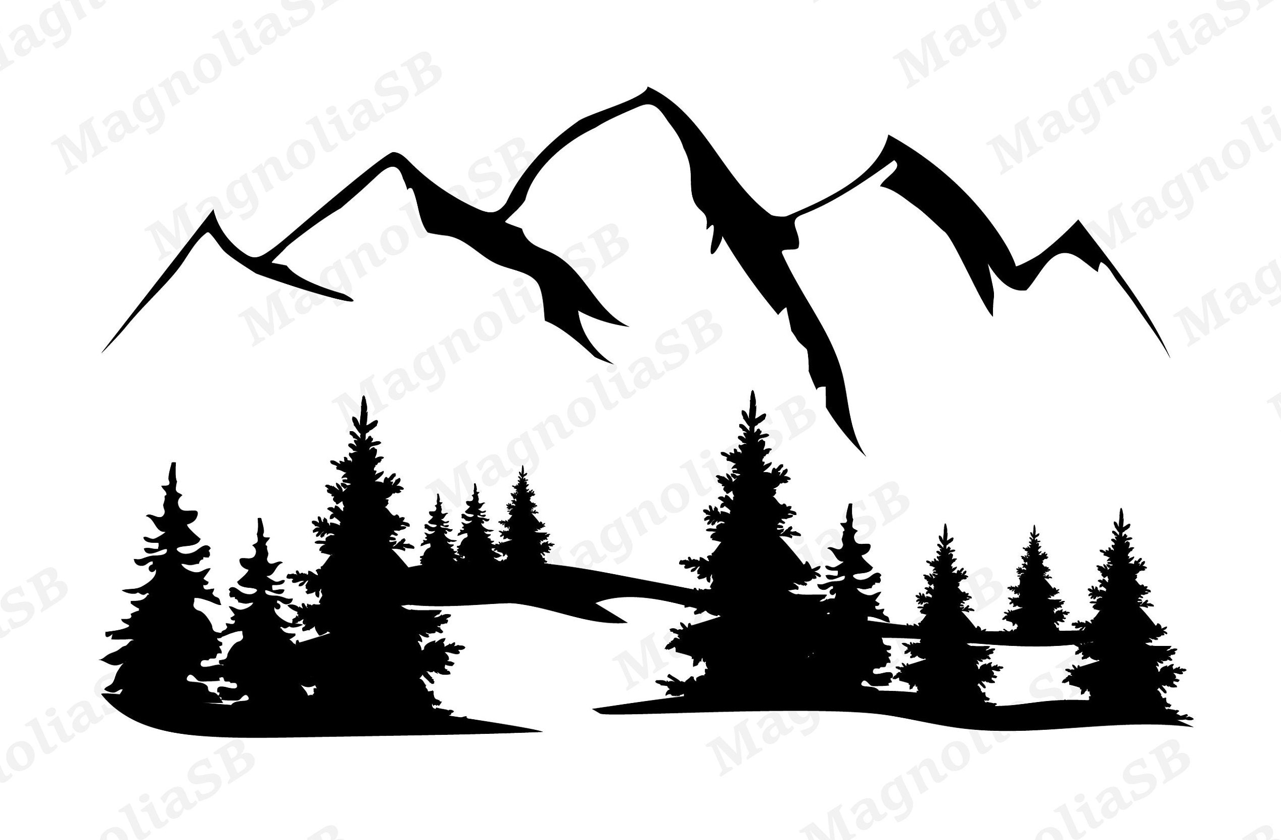 Forest and Mountains SVG Forest Svg Cut File for Cricut - Etsy