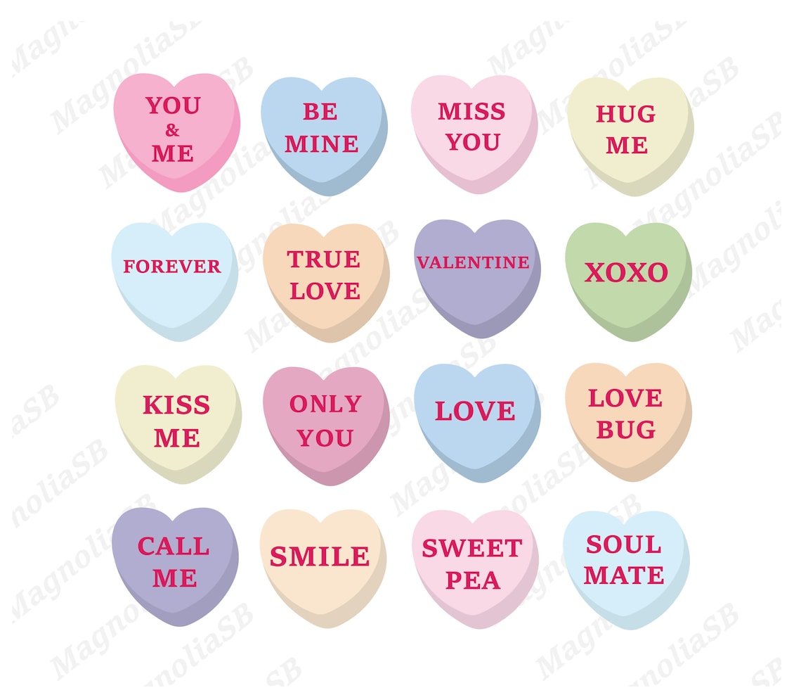 Conversation Hearts Svg Hearts Svg Cut File for Cricut - Etsy