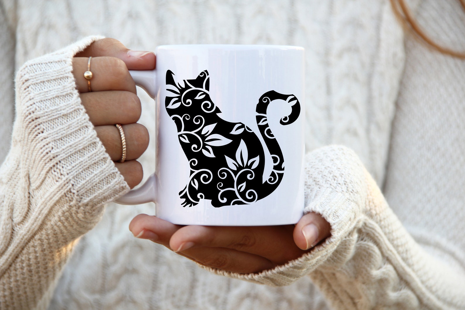 Floral Cat Svg Cat Svg Cut File for Cricut Floral Kitten - Etsy