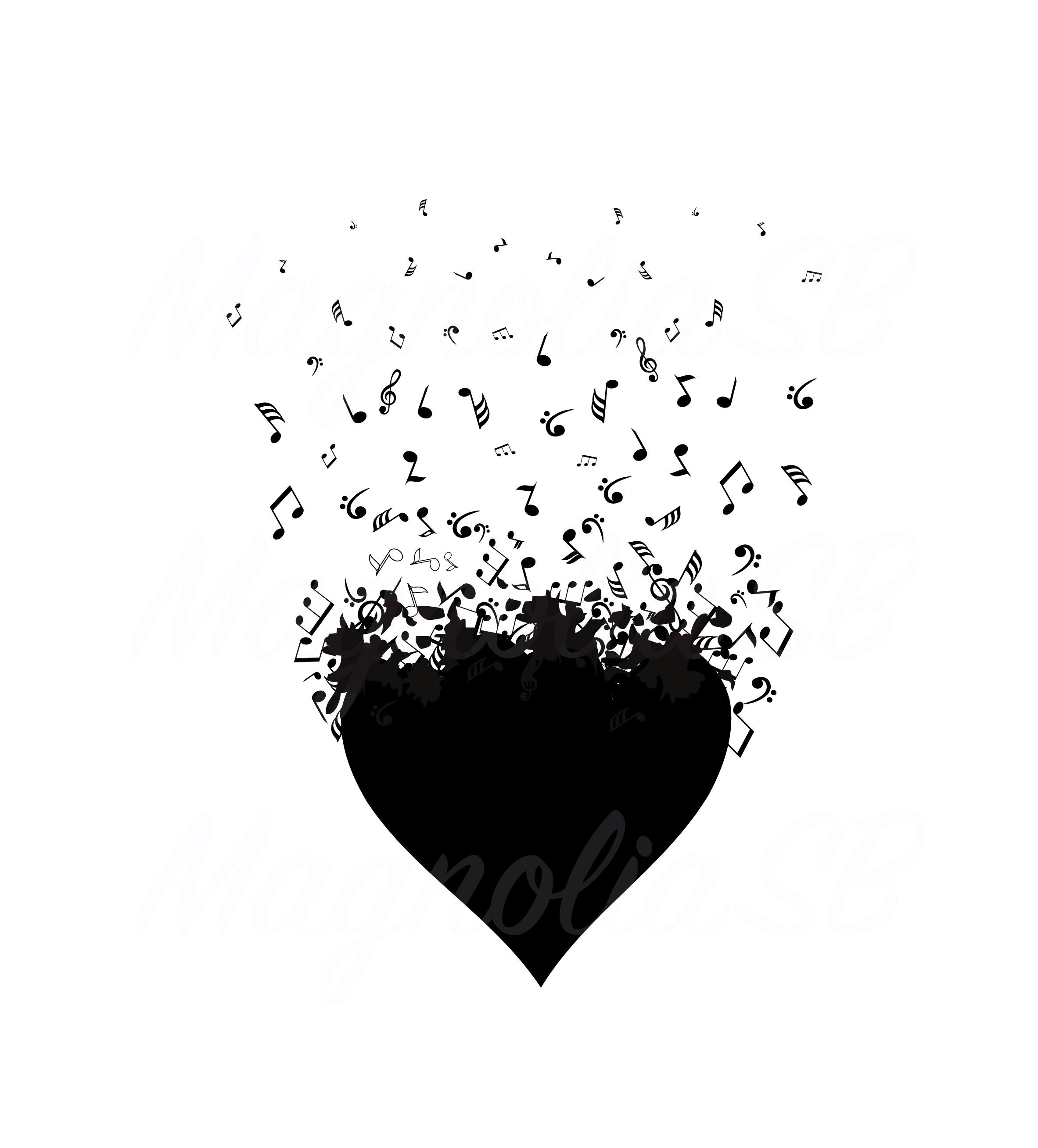 Music Notes Heart Clipart