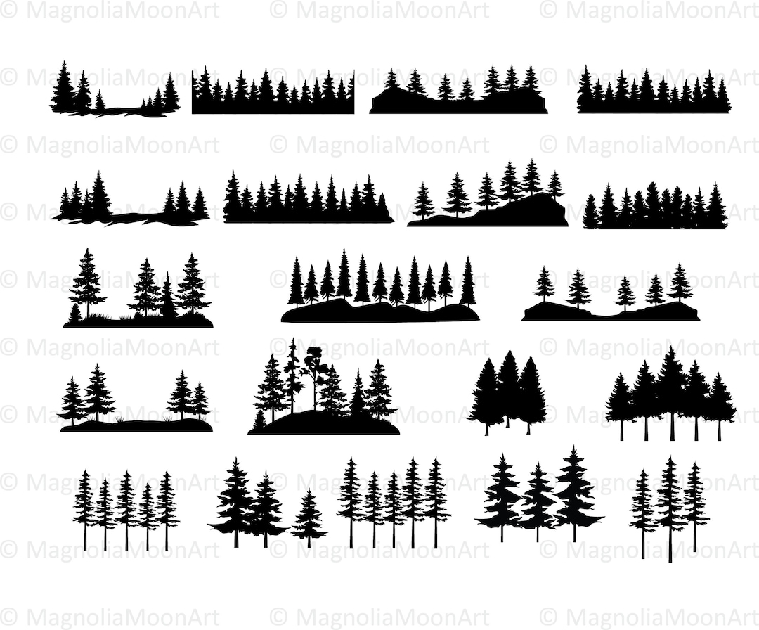 Forest Svg, Forest Bundle Svg, Trees Svg, Cut File for Cricut, Pine ...
