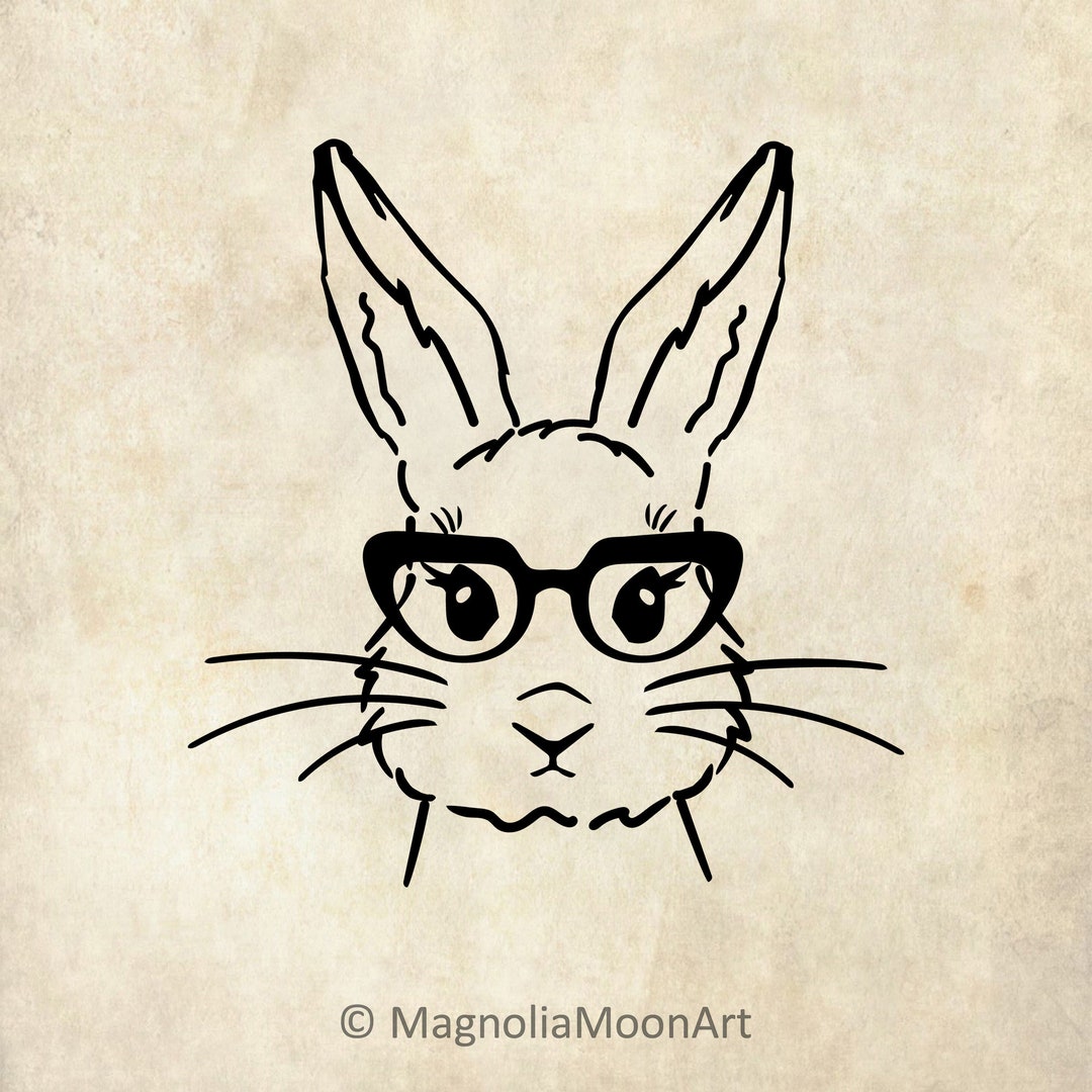 Cute Bunny in Glasses SVG. Cut File for Cricut. Easter Svg. Shirt ...