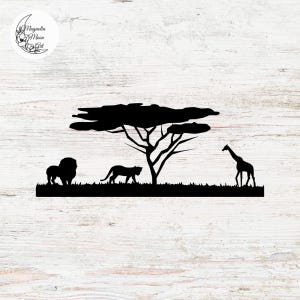 African Animal Safari SVG File, African Scene Clipart, Lion Cheetah and ...