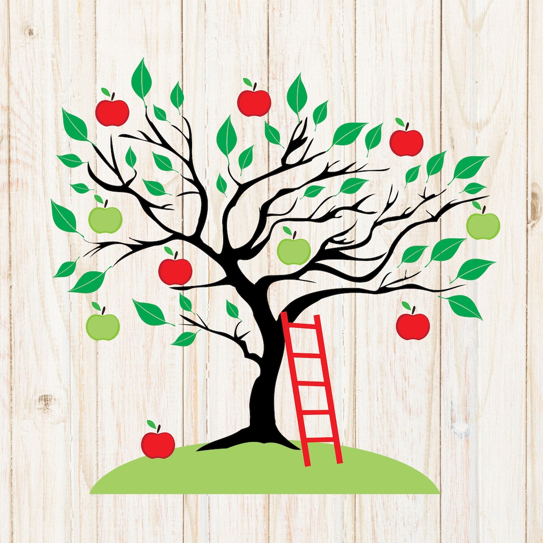 Apple Tree Svg, Ladder Svg, PNG, Cut File for Cricut, Autumn, Fall ...