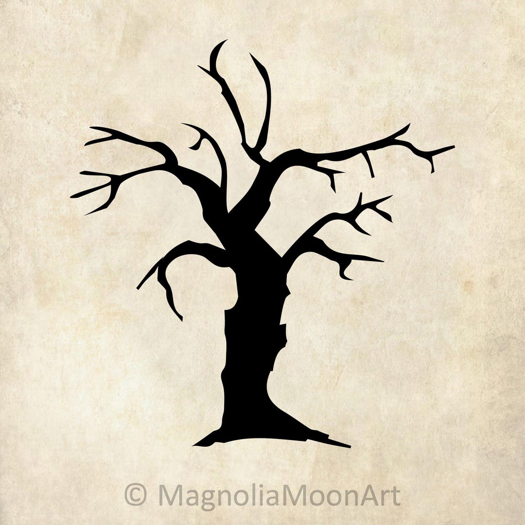 Spooky Tree SVG for Halloween Decor - Old Tree Silhouette, Cricut Cut ...