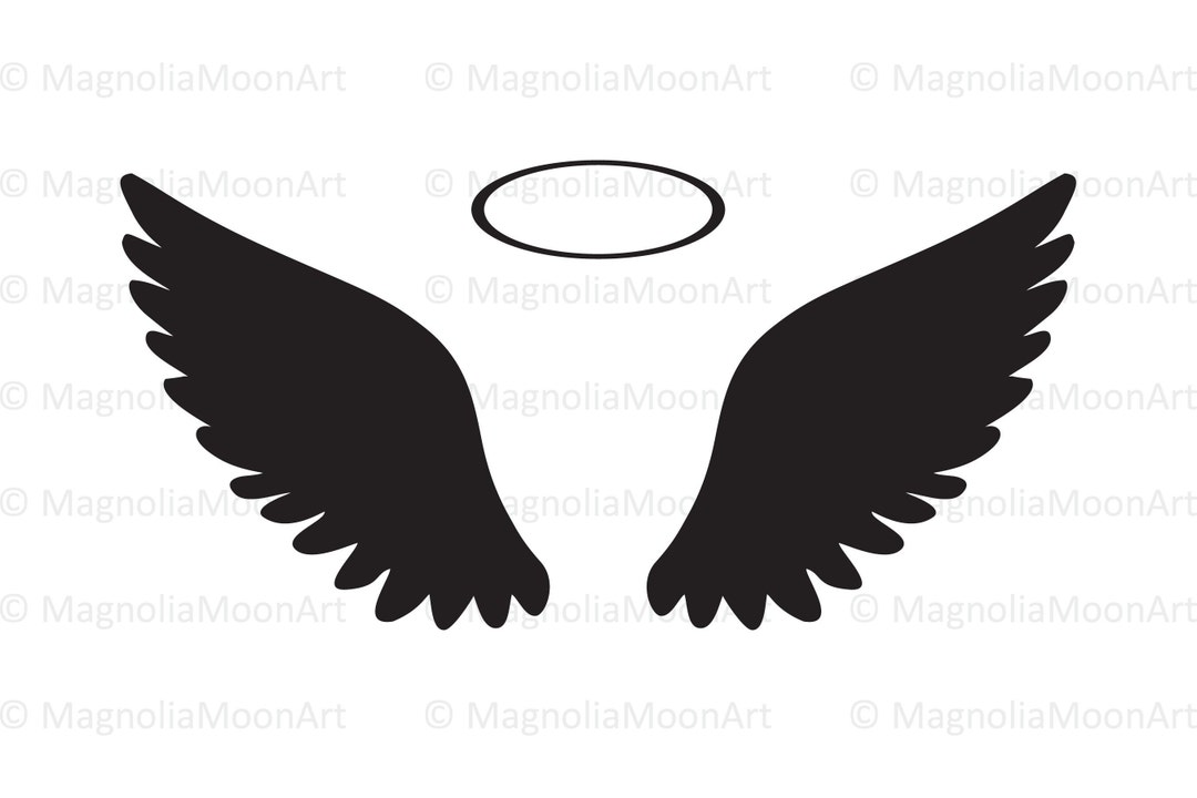 Wings With Halo SVG | Wings With Halo Clipart | Cut File for Cricut ...
