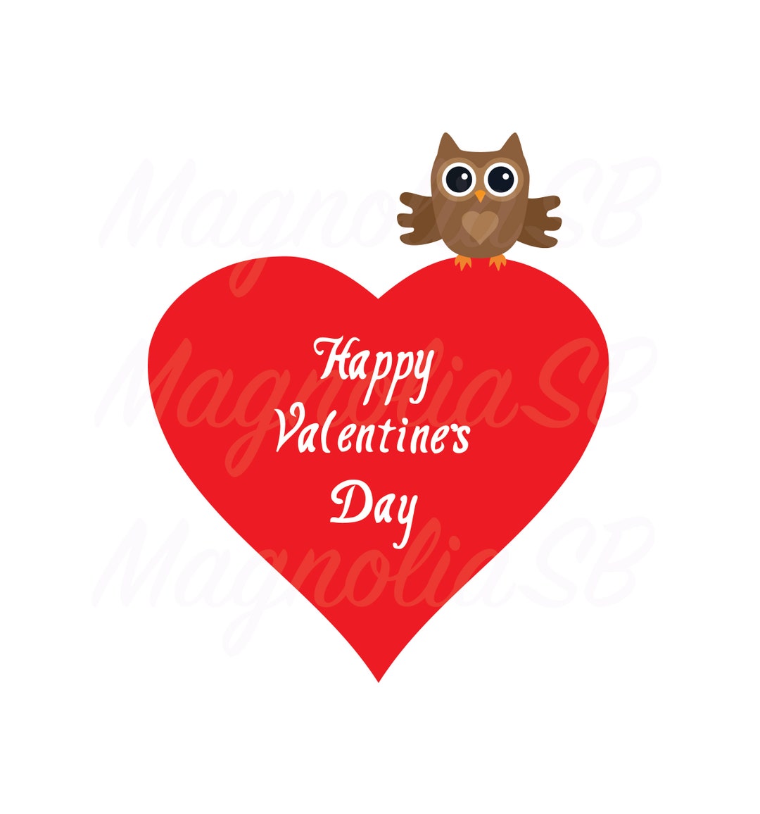 Owl and Heart SVG, DXF, Valentine Svg, Valentine's Day Clip Art, Heart ...