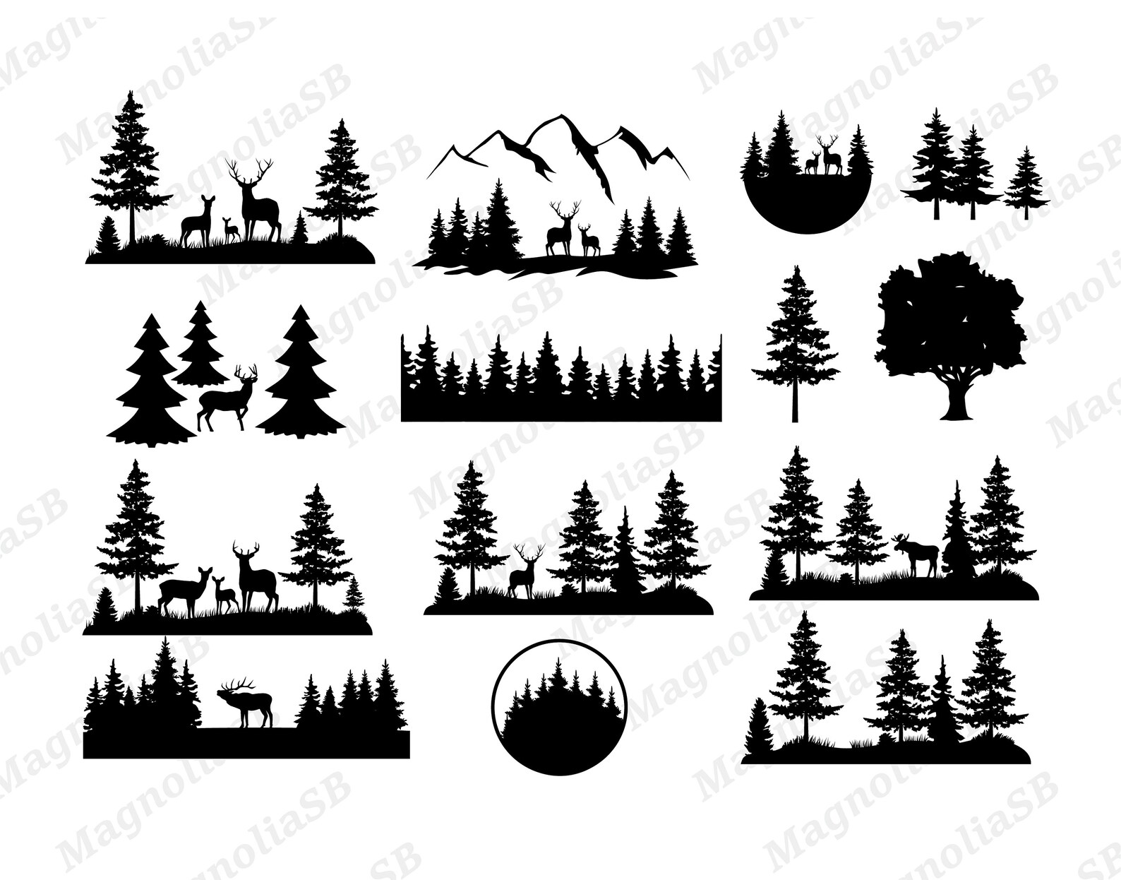 Forest Bundle Svg Forest Svg Trees Svg Cut File for Cricut - Etsy