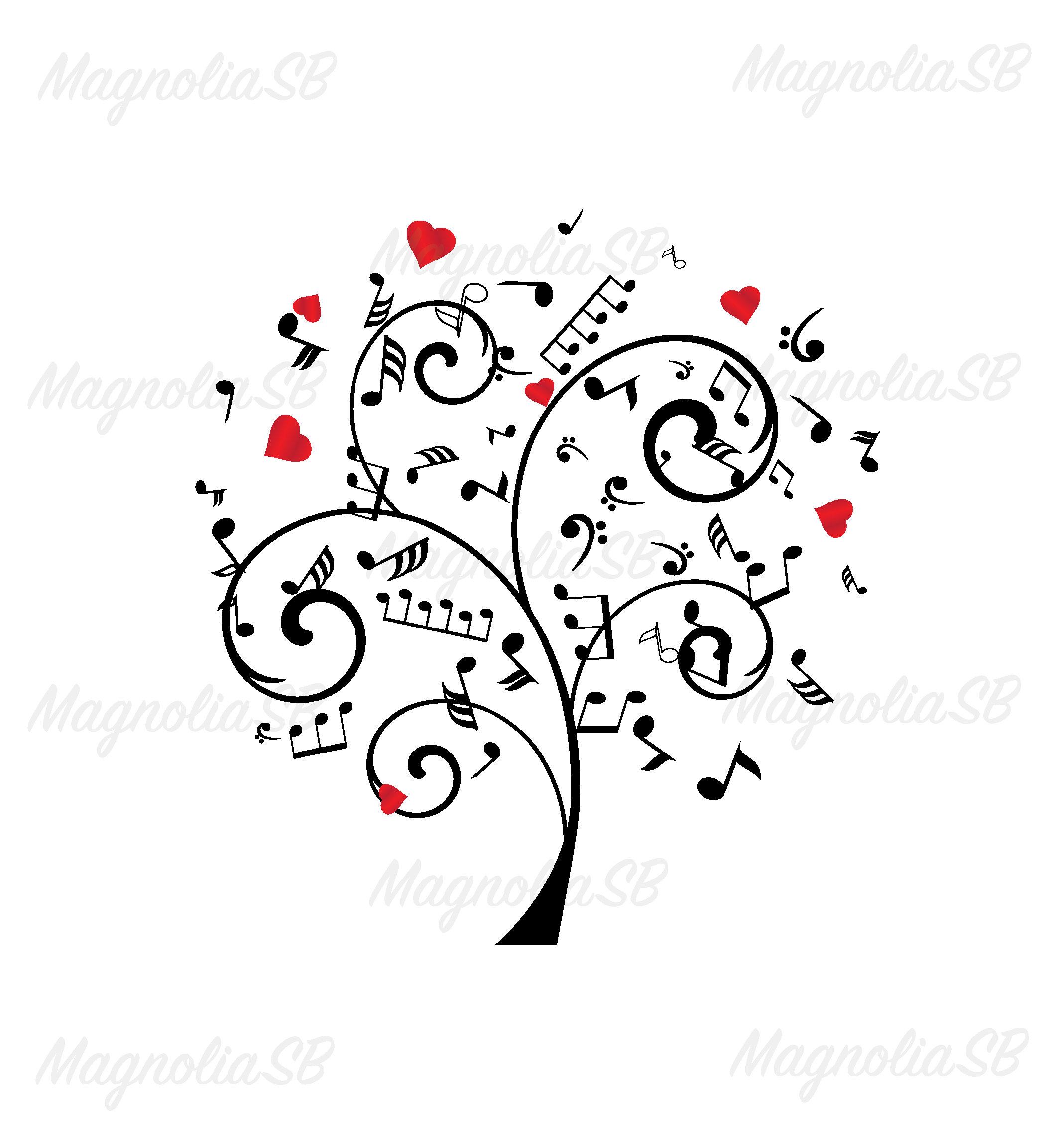 Music Tree With Notes Digital Clip Art Printable Card Music - Etsy Canada