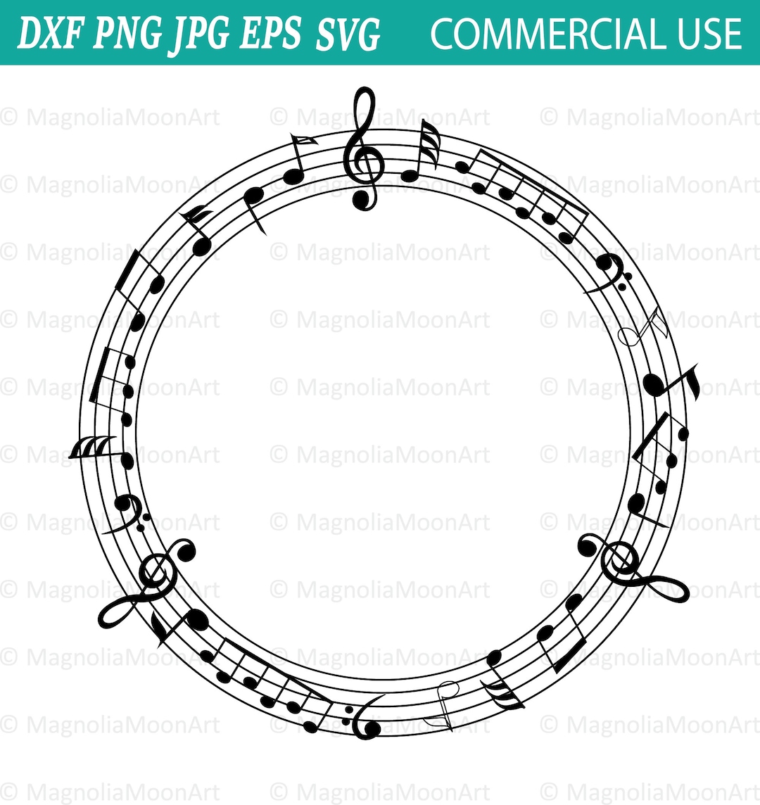Musical Notes Circle SVG: Music Clip Art (digital Download) - Etsy
