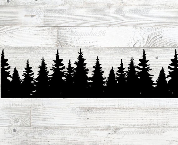 Forest SVG Tree Line Svg Cut File for Cutting Christmas - Etsy Canada