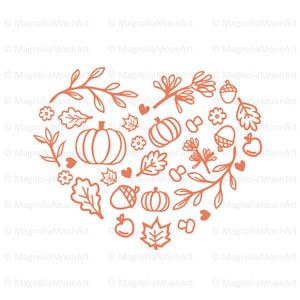 Fall Heart Svg, Heart Svg, Autumn Heart Svg, PNG, Jpg, Vector, Cut File ...