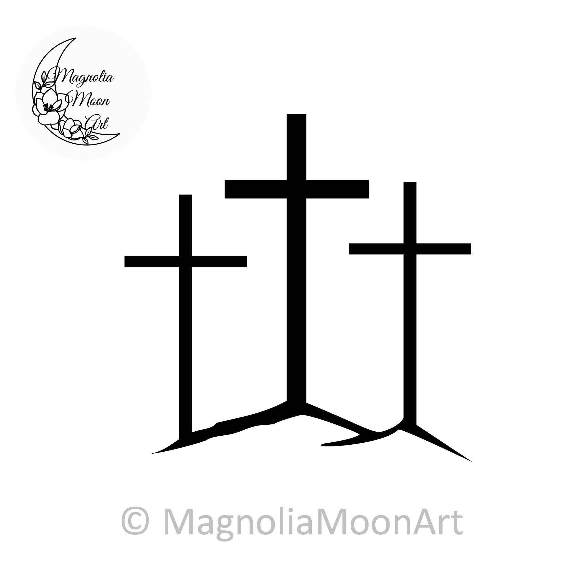 Three Crosses SVG, Calvary Scene, Christian Faith Cut File (digital ...
