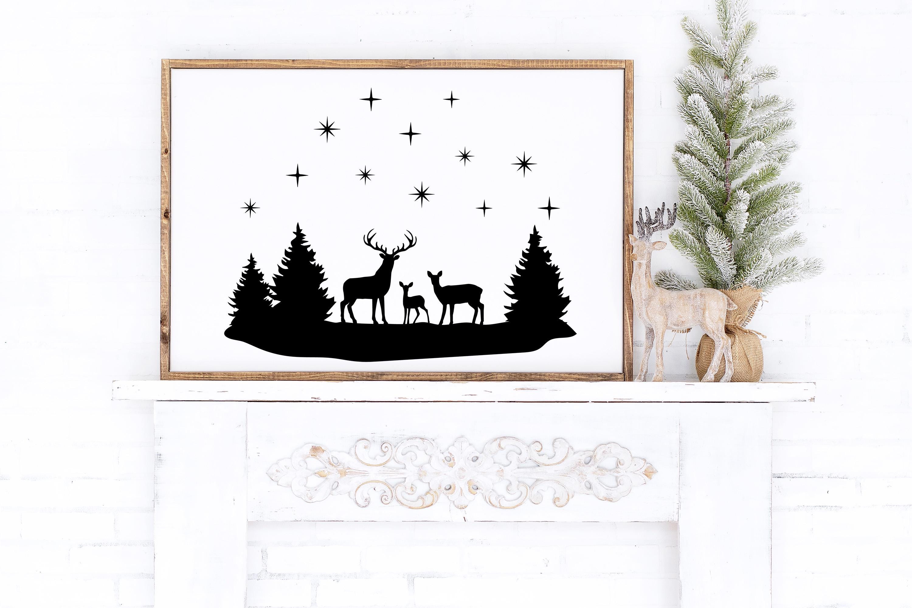 Christmas Deer Family SVG: Reindeer Stars Clip Art (digital Files) - Etsy