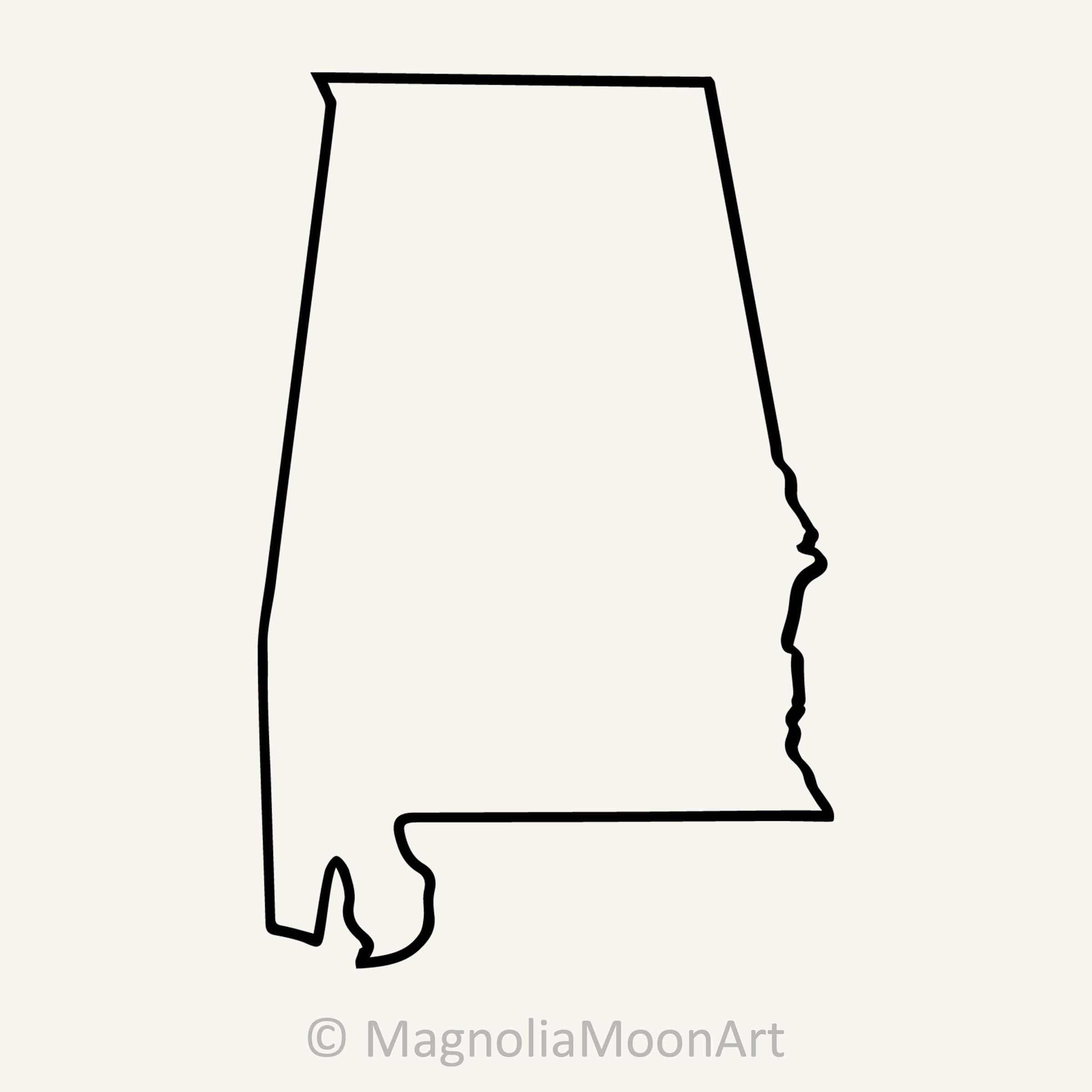 Alabama Outline SVG File | State Map Vector (digital Download) - Etsy