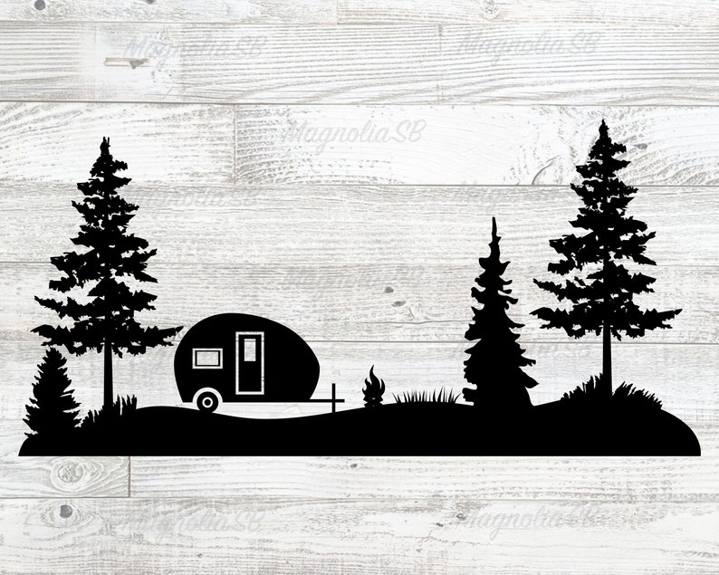 Camper Svg Dxf Camping in the Forest Svg Camping Clip Art - Etsy