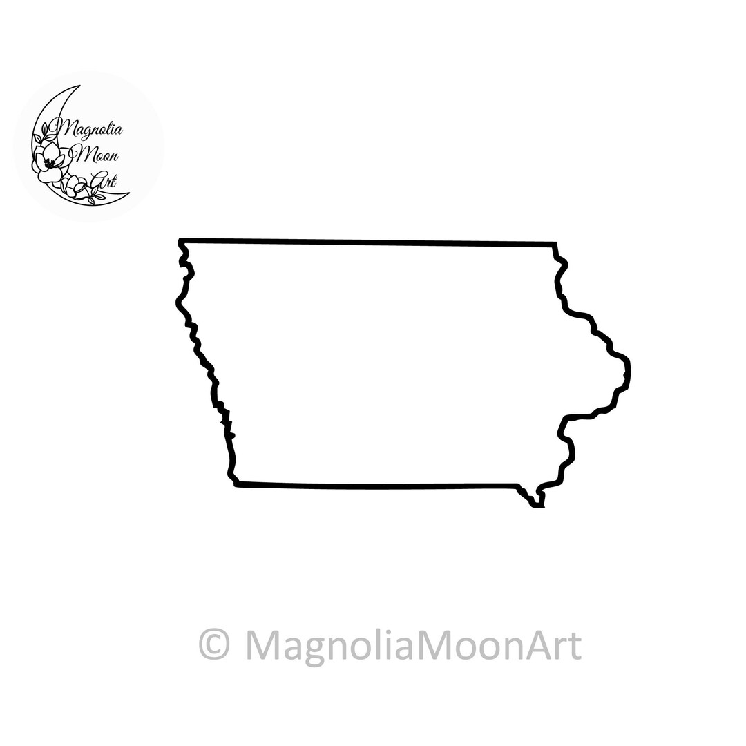 Iowa Outline SVG File | Iowa Cut File | DXF File for Laser Cut | United ...