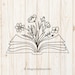 Open Floral Book SVG File | Book With Flowers Svg | DXF File for Laser ...