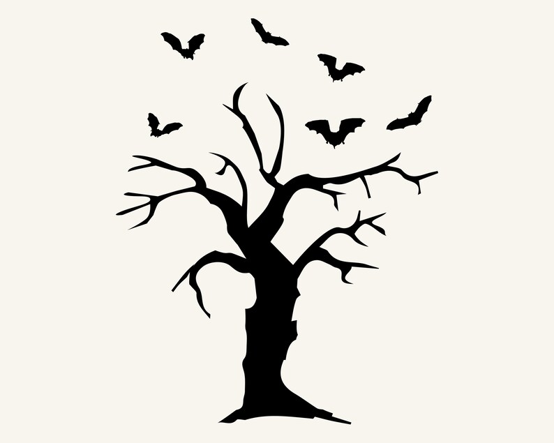Bat Tree Svg Tree Svg Bats Svg Cut File for Cricut Dxf - Etsy
