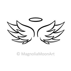 Angel Wings With Halo SVG. Cut File for Cricut. Digital Download PNG ...