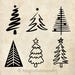 Christmas Trees Hand Drawn Doodle Svg Bundle File | Holiday Festive ...