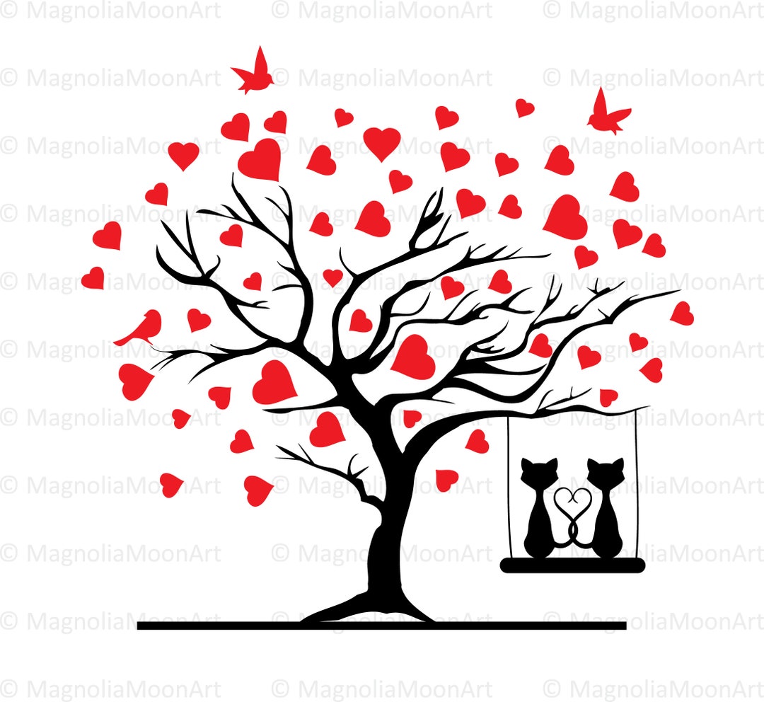 Love Tree SVG, Tree With Cats Svg, Cut File for Cricut, Tree Svg ...