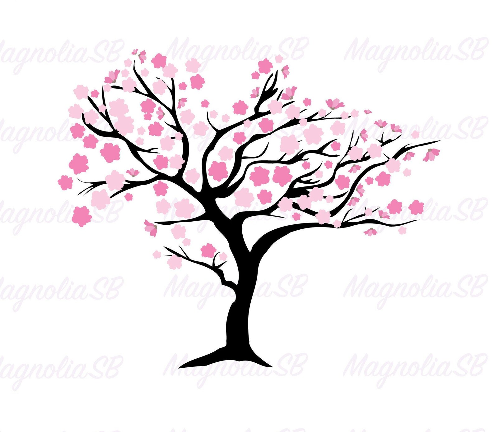 Cherry Tree in Blossom SVG Cherry Blossom Svg Cut File for - Etsy
