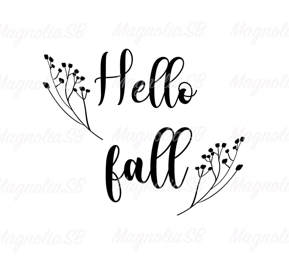 Hello Fall SVG DXF Fall svg Autumn svg cutting vector | Etsy