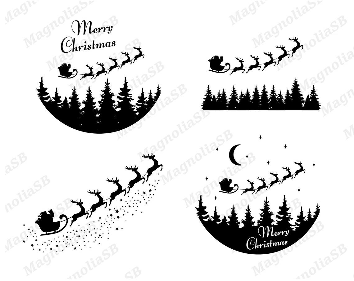 Santa Claus Bundle Svg Reindeer Svg Forest Svg Christmas - Etsy