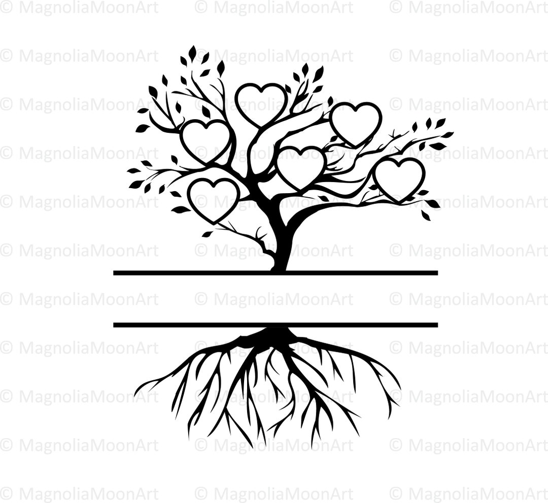 Family Tree SVG: 6 Members, Reunion Cut File (digital) - Etsy