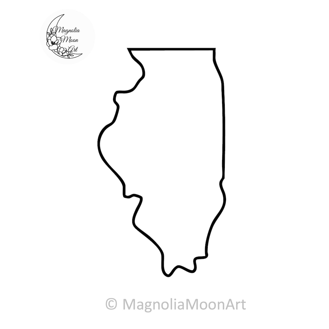 Illinois Outline SVG File | Illinois Cut File | DXF File for Laser Cut ...