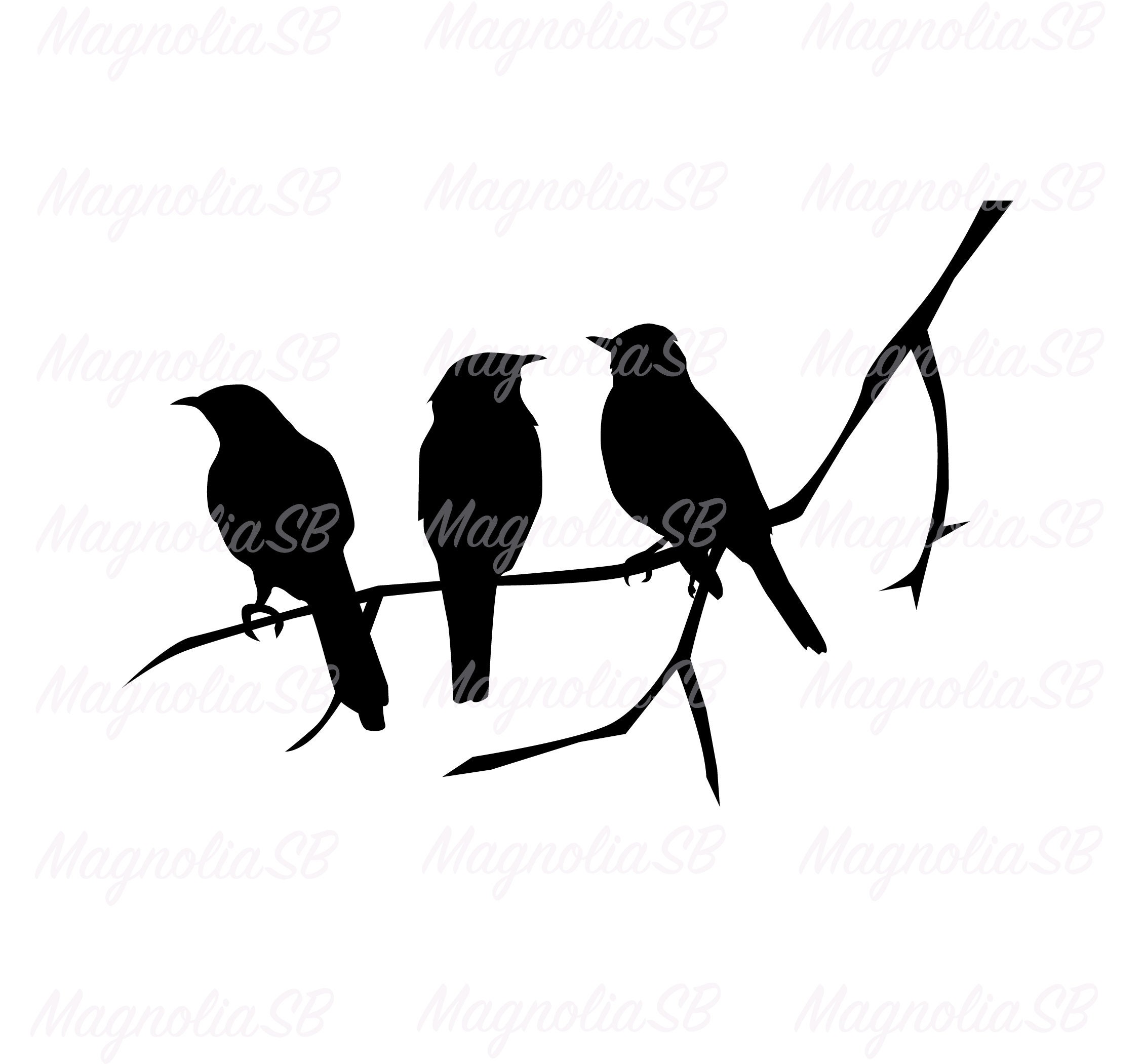 Two Birds Clipart Black And White