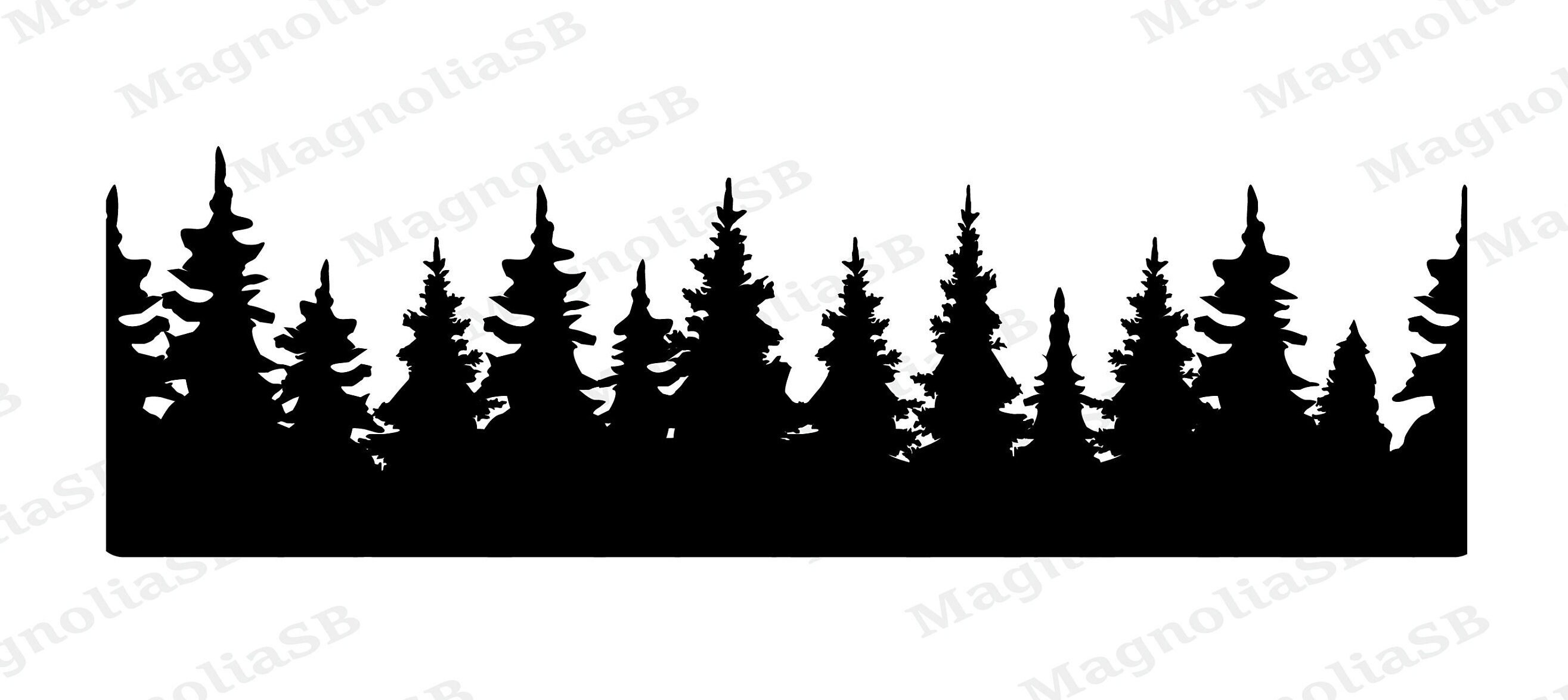 Tree Line Svg Forest Svg Trees Clip Art Cut File for - Etsy Singapore