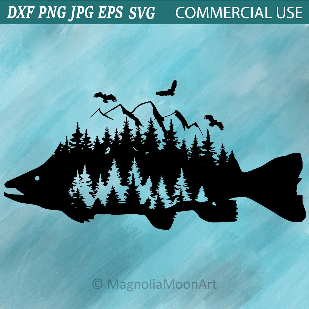 Trout Svg, Forest Svg, Fantasy Art Svg, Cut File for Cricut, PNG, Shirt ...