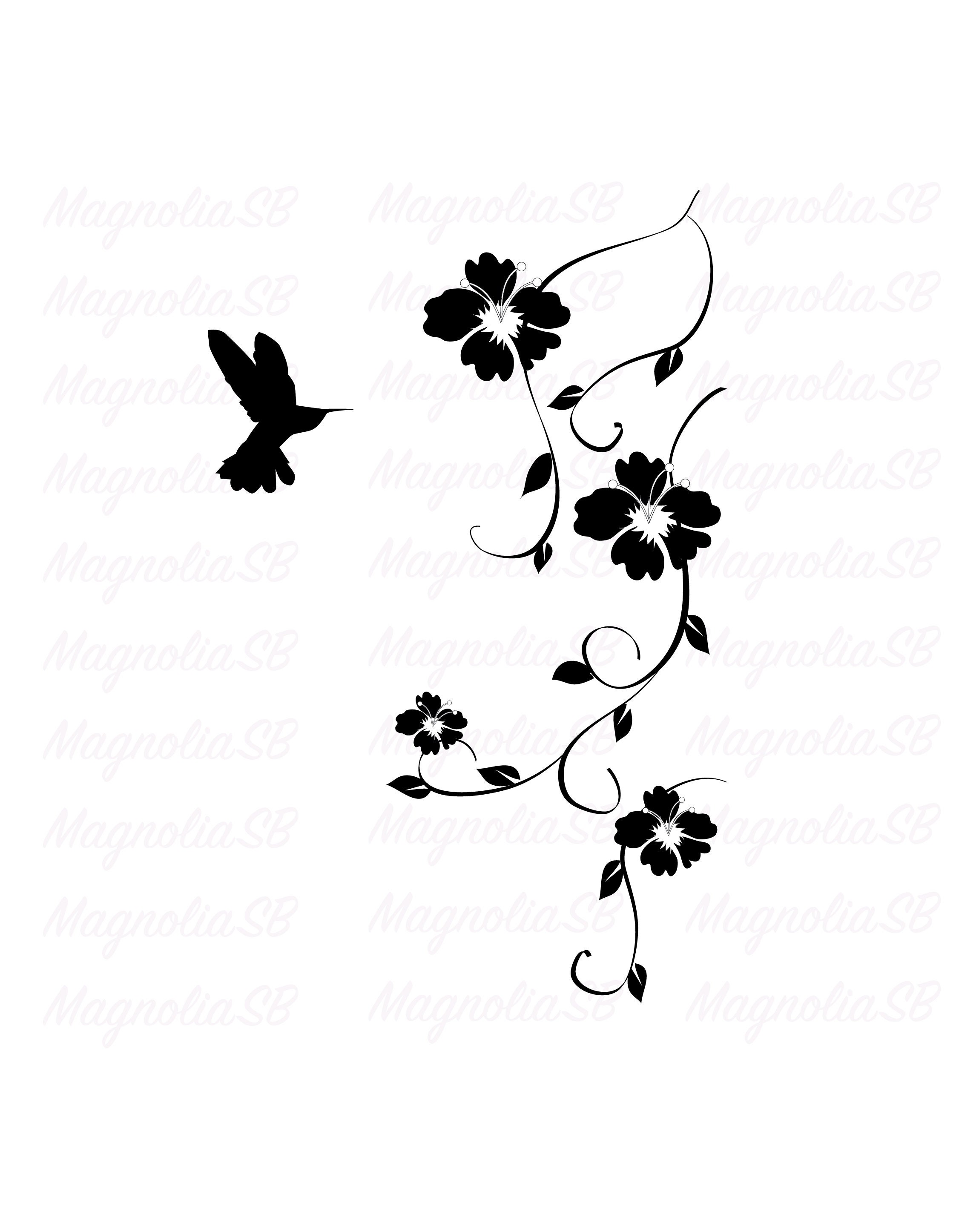 Hummingbird Flower Silhouette