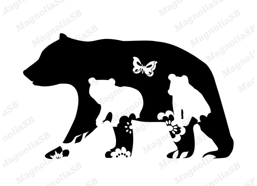 Floral Mama Bear Svg Bear Cubs Svg Bear Svg Flowers Svg - Etsy