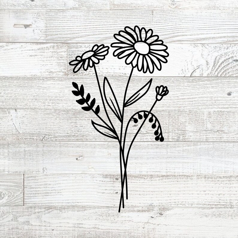 April Birth Flower Daisy Bouquet SVG Cut File (digital Download) - Etsy