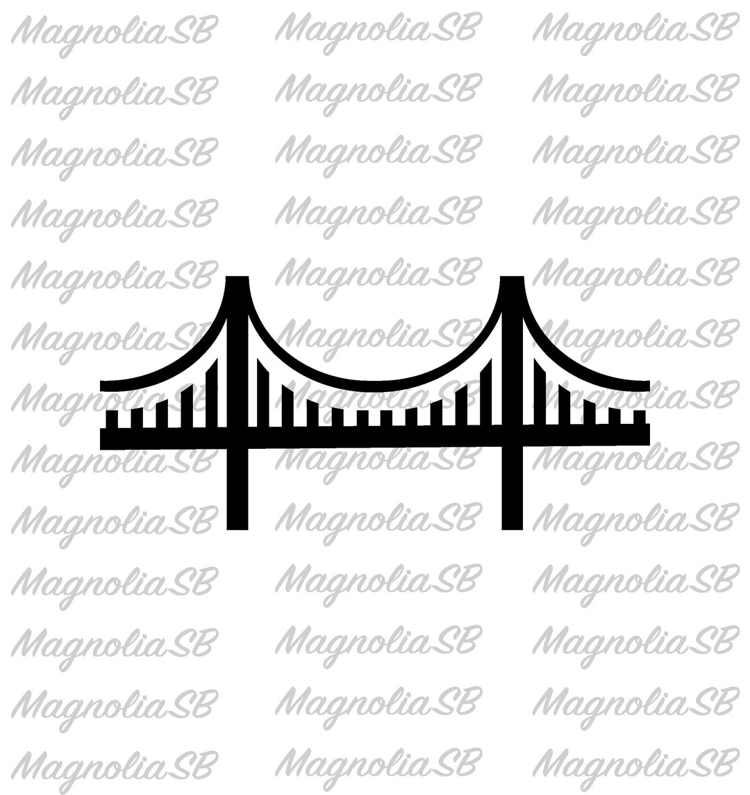 Golden Gate Bridge SVG, Golden Gate Bridge DXF, Bridge Clipart, Cutting ...